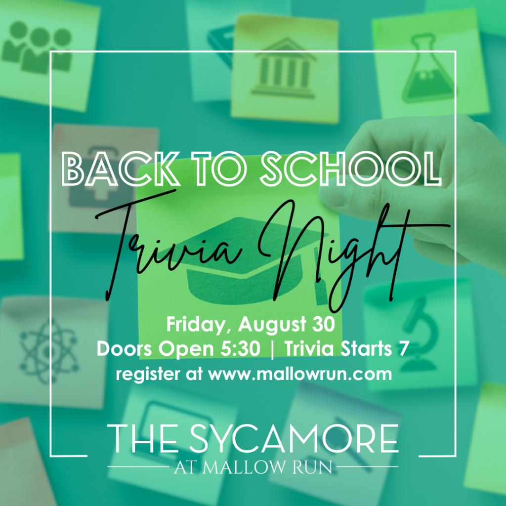 Back to School – General Trivia Night – Mallow Run Winery